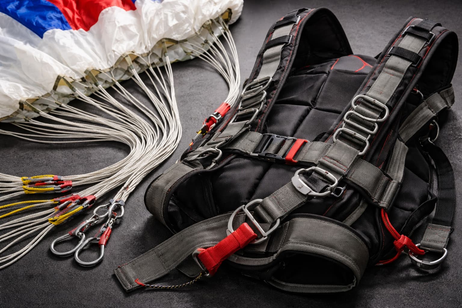 Parachute System Components: Canopy, Lines, Harnes